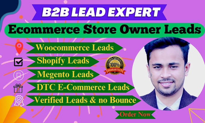 Do b2b lead generation ecommerce store owner, shopify owner list by ...