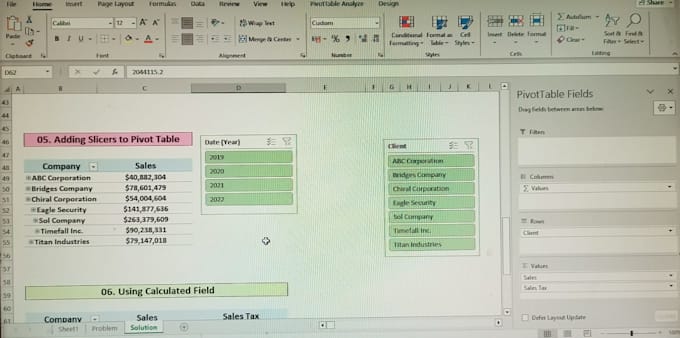 Do microsoft excel pivot table, vlookup, formulas by Rehanayub96 | Fiverr
