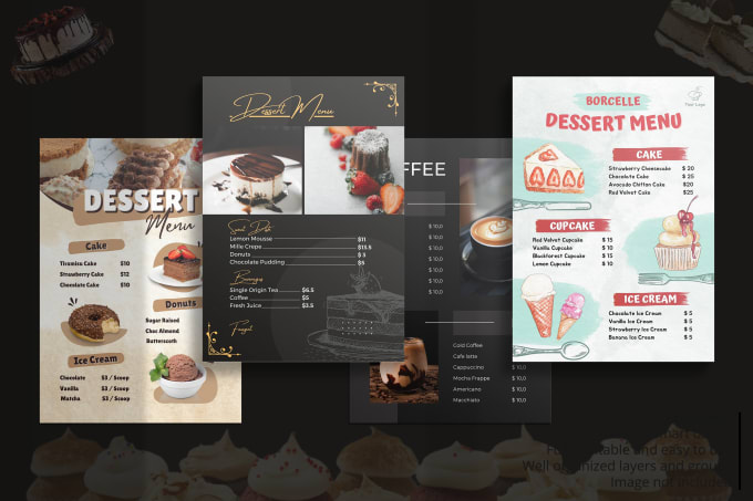 Design dessert flyer, food, menu flyer and brochure in 5hrs by ...
