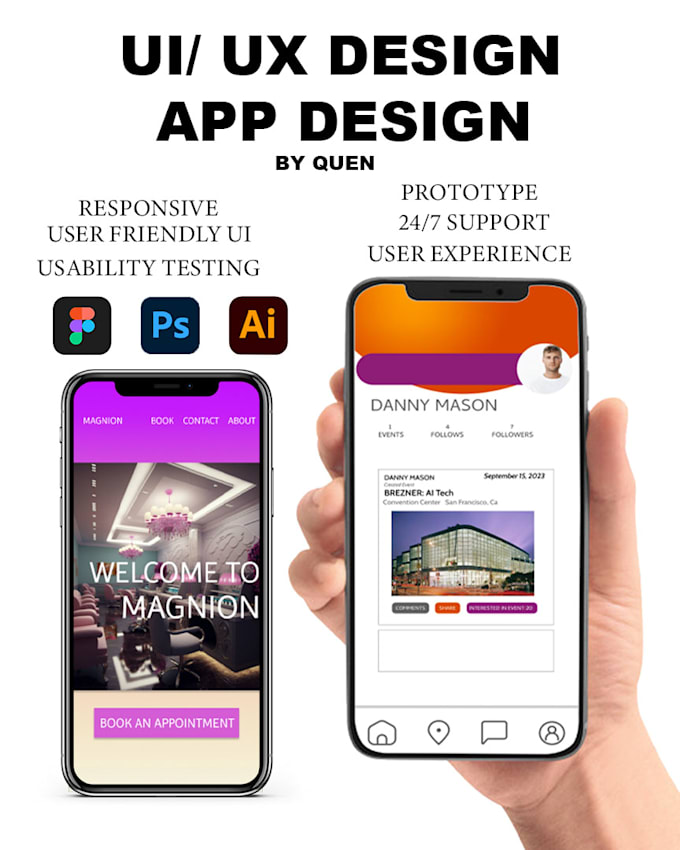 Create a user friendly ui ux design for your mobile app by Quendesigns45 | Fiverr
