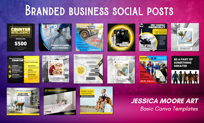 Create a series of branded social media marketing posts by ...