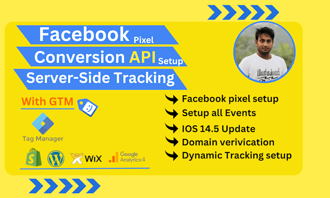 Setup facebook pixel, events, conversion api and server side tracking by Tahazzat079021 | Fiverr