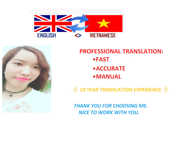 Help you translate english to vietnamese and vice versa by Huongtran132 ...
