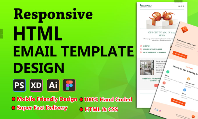 Design responsive html email template by Marratainwd | Fiverr