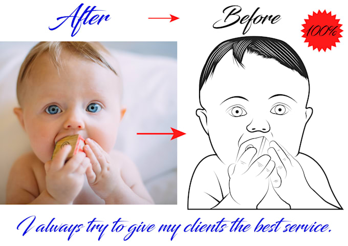 Create line art from your photo illustration beautifully by Design ...