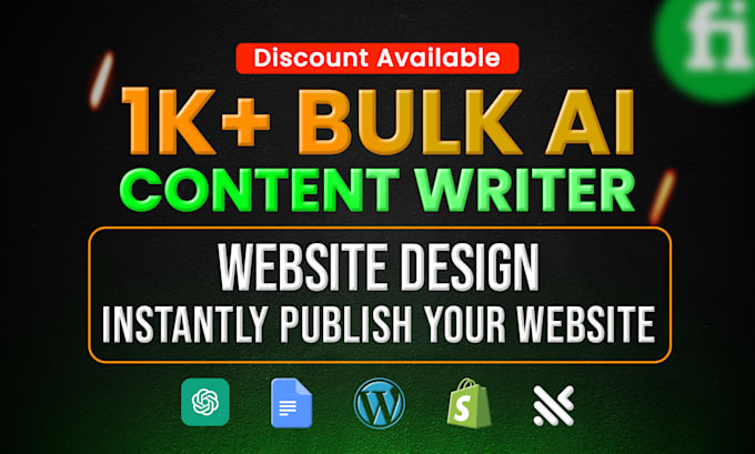 Create bulk ai content writer with chatgpt and instantly publish your website by Habibsoft | Fiverr