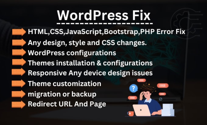 Fix Code In Wordpress Html Css Jquery Js Bootstrap And Themes Issue By Wordpress5r Fiverr