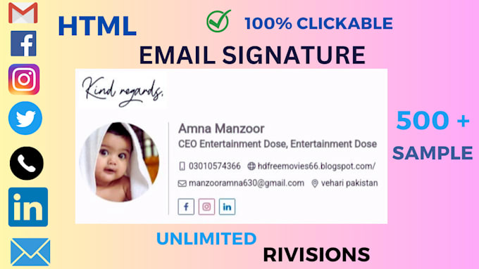 Make html email signature, clickable html email signature by Amnajutt ... Make html email signature, clickable html email signature by Amnajutt ...