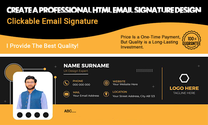 Create professional html email signature design, clickable html email signature by Aftab_prince ...