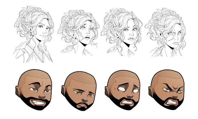 Draw an expression sheet for your character by Siraj_hype | Fiverr