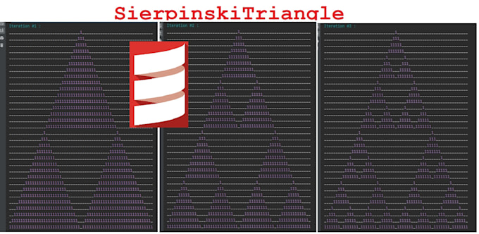 Give you sierpinski triangle codes and i also have friends who know scala coding by Freeworkeer ...