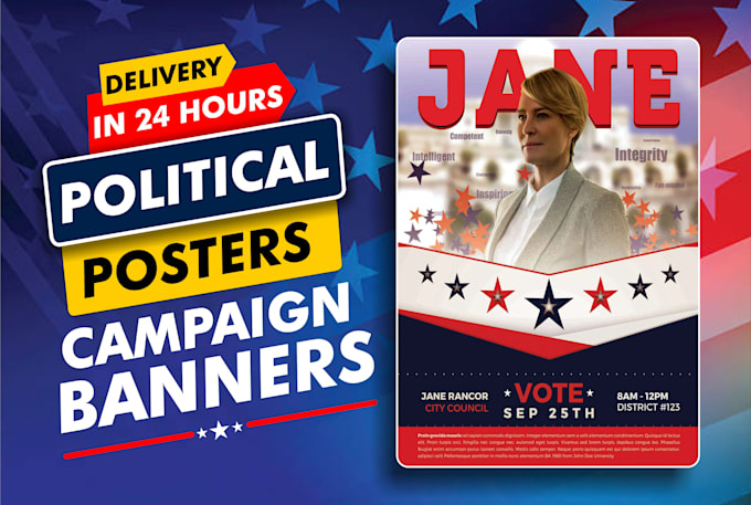 Design political flyer, poster, postcard, logo and banner for election ...