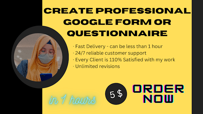 Create professional google form or questionnaire in 1 hour by ...