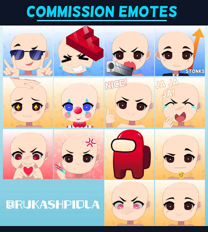 Draw stickers emotes in chibi style by Rukash_ | Fiverr