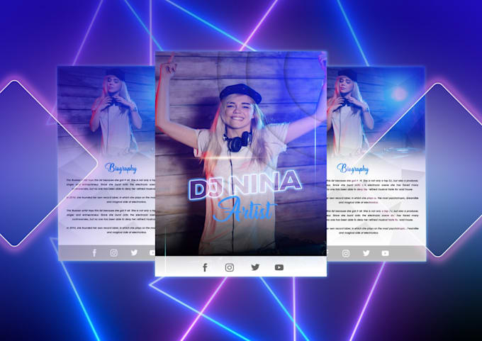 Design artist epk, media kit, press kit, speaker one sheet by Srafi_studios | Fiverr