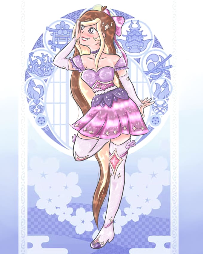 Draw you as genshin impact custom original character by Cheeriow | Fiverr