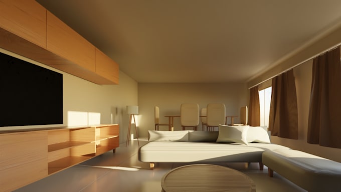 Create simple 3d interior in blender by Halysketch | Fiverr