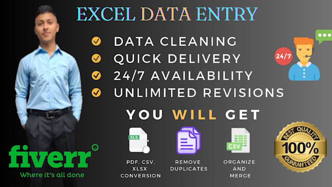 Do excel data formatting, fix format, marge files, csv data by Atulsonaniya200 | Fiverr
