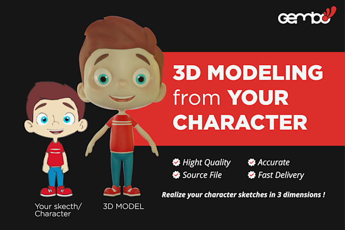 Create 3d character modeling from your skeching by Radian1992 | Fiverr
