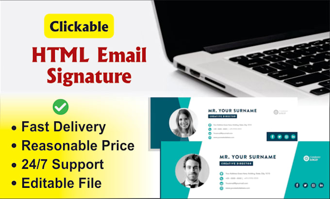 Create Email Signature Html Clickable Html Email Signature By