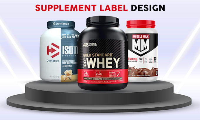 Do professional protein supplement label design by Riazepxert | Fiverr