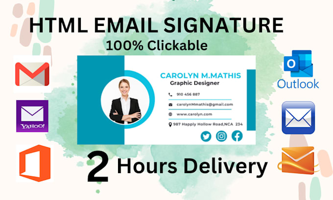 Create Html Email Signature Or Clickable Email Signature By Minsha27
