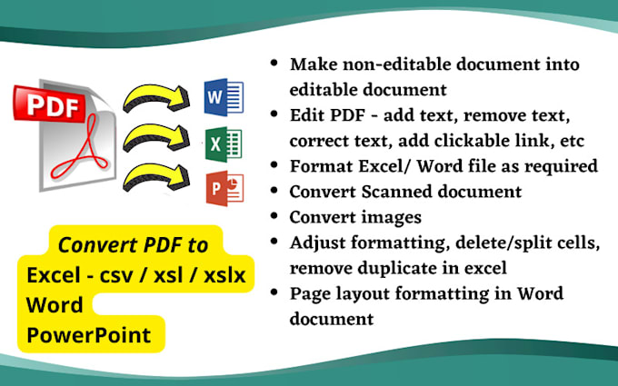 Convert pdf to excel by Kiranftm | Fiverr