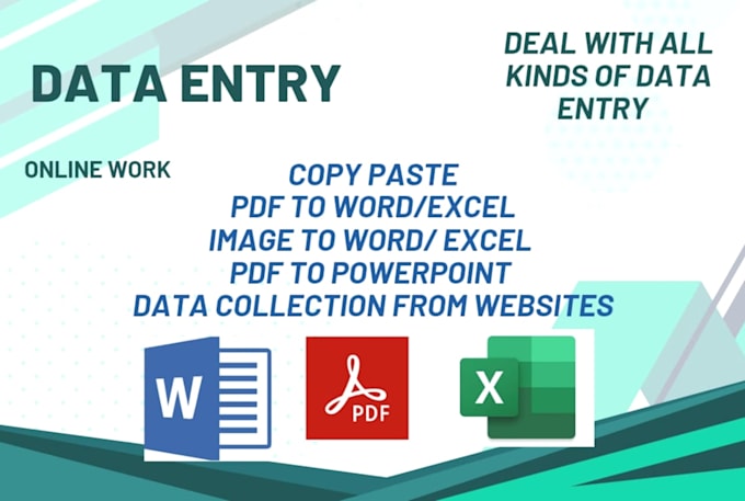 Do typing jobs, copy paste, converting pdf, excel data entry by ... Do typing jobs, copy paste, converting pdf, excel data entry by ...