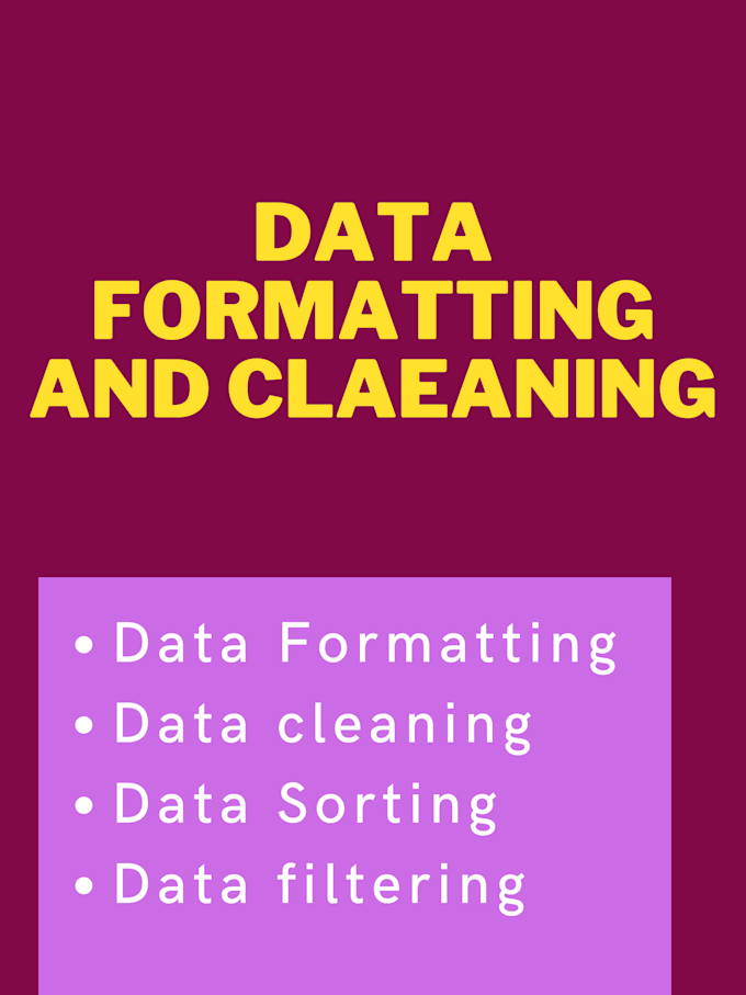 Do data formatting, cleaning, sorting, and filtering by Apsratalpur | Fiverr