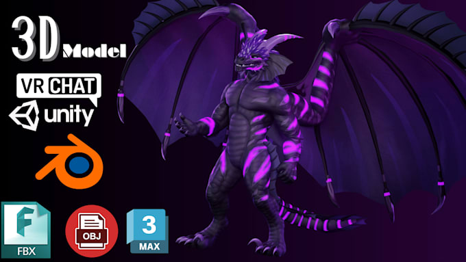 Create vrchat avatar, vtuber avatar, furry avatar, custom 3d model, rex ...