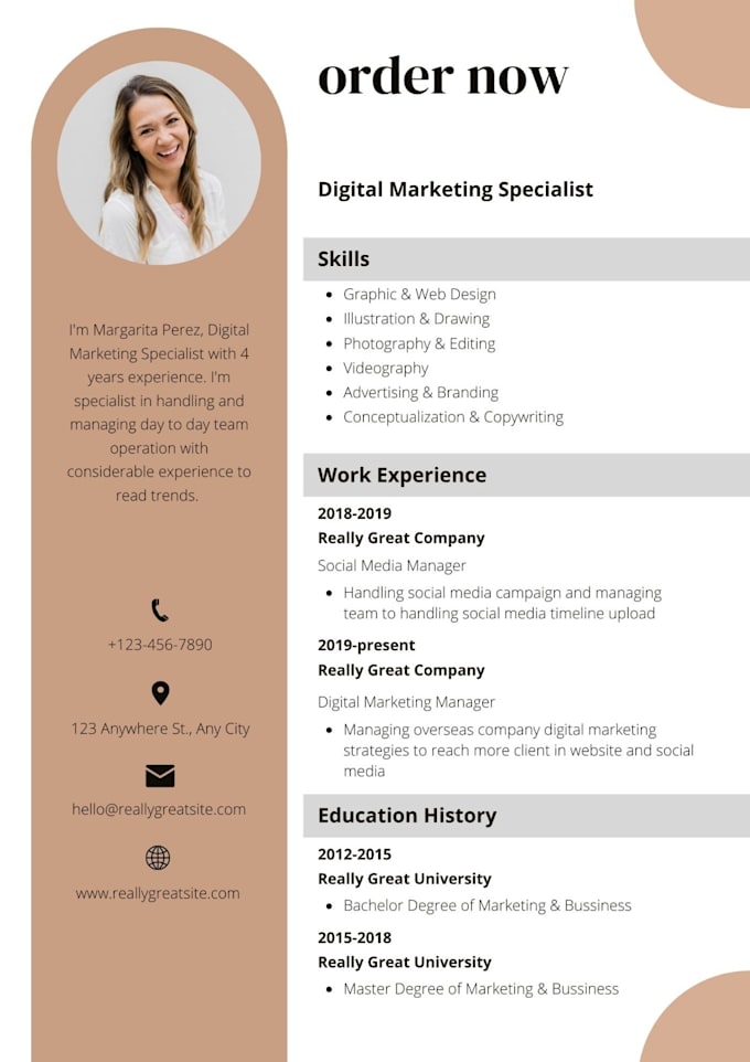 Design professional resume and luxury cv templetes by Sidcraz_ | Fiverr