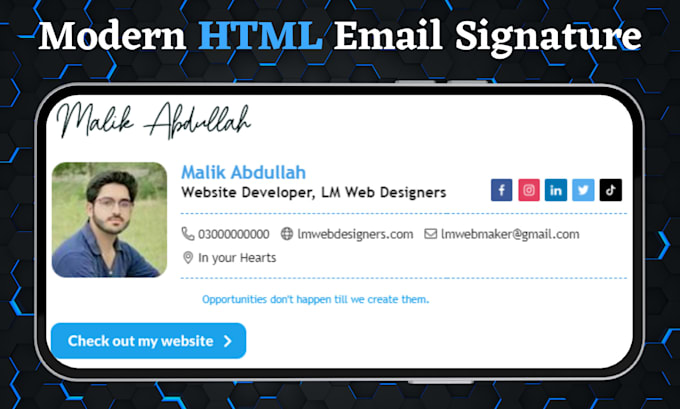 Design professional html email signatures for outlook, gmail by Lm ...