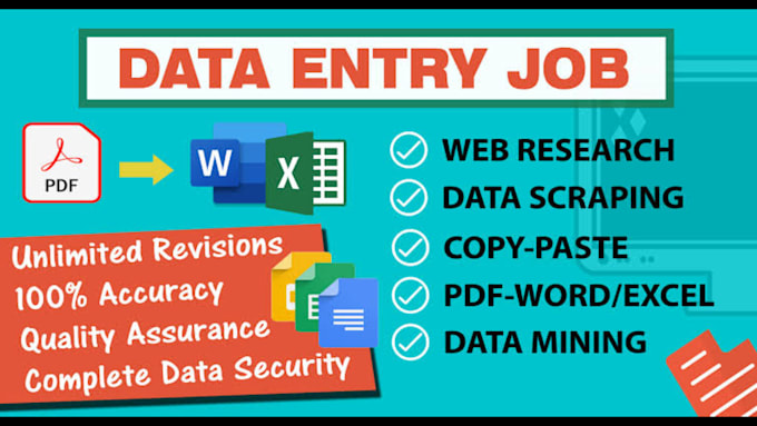 Do perfect data entry copy paste excel expert typing by Madhusudhan1898 | Fiverr