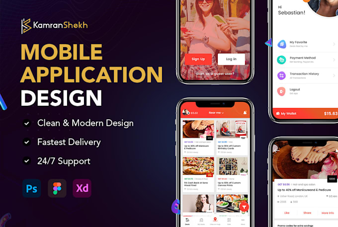 Create modern mobile app ui ux design in figma by Kshekh | Fiverr
