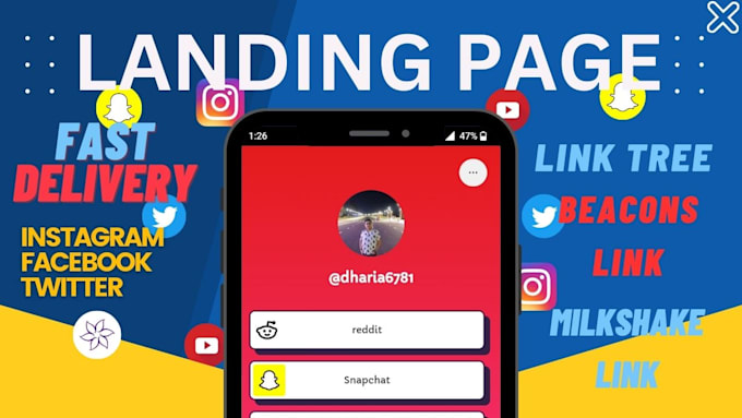 Design linktree, beacons,milkshake link landing page by Harshdharia ...