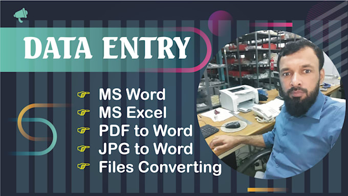 Do faster data entry, copy paste, ms word typing, excel, any files converting by Tahirkhan909 ...
