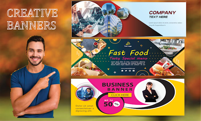 Design creative banners posters and social media ads for you by ...