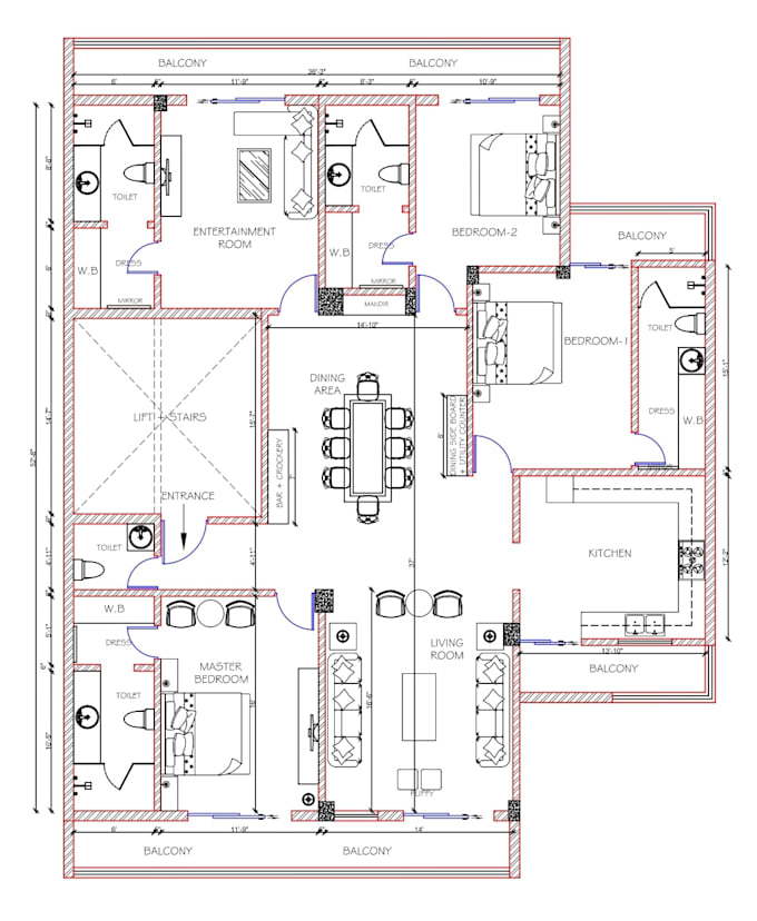 Offer interior design, autocad layout plans, space planning by ...