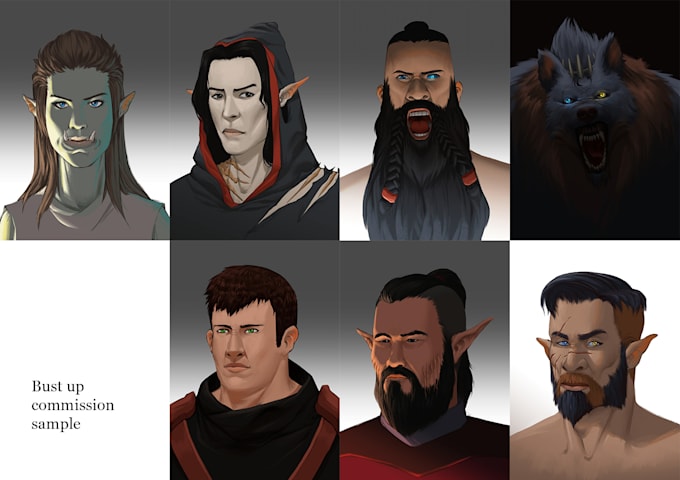 Draw your character bust up n headshot by Septaanto | Fiverr