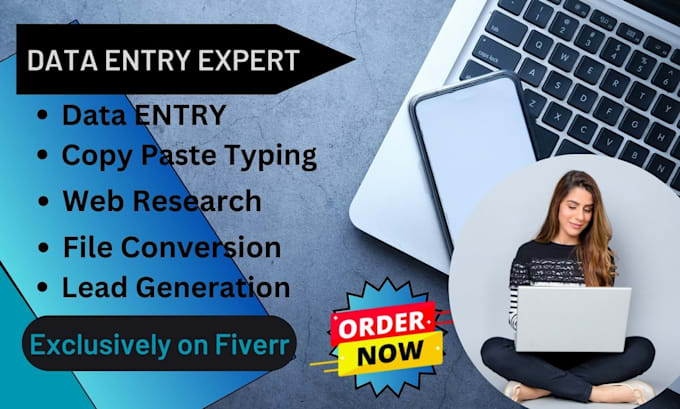 Do accurate data entry copy paste web research and web research expert by Sayma78 | Fiverr