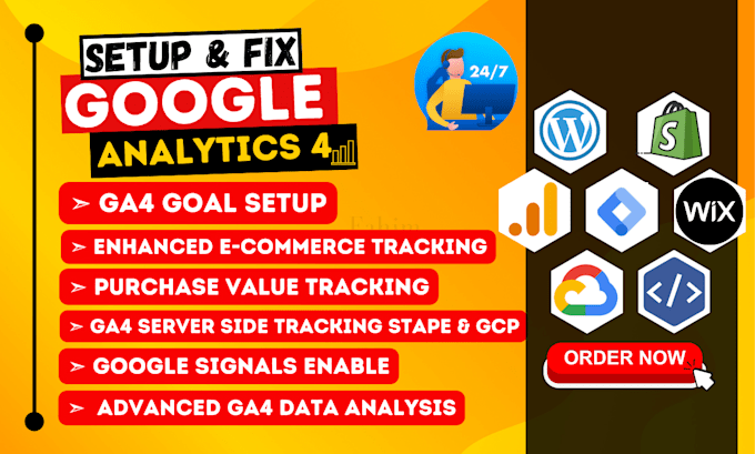 Fix or setup ga4 ecommerce server side tracking, google analytics 4 via gtm by Fahimadsexpert ...