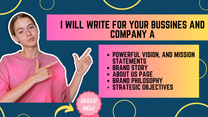 Write powerful vision, and mission statements for your brand company ...