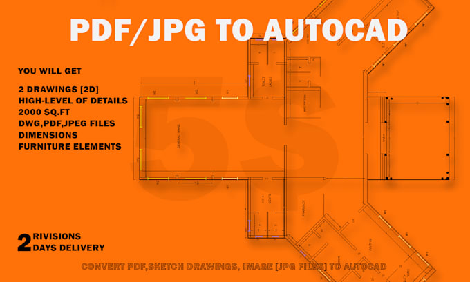 Convert your pdf, sketch drawing, images to autocad file by Graphicbuilder7 | Fiverr