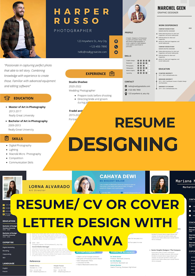 Create professional cvs, infographic resumes using canva by Vishram_shetty | Fiverr