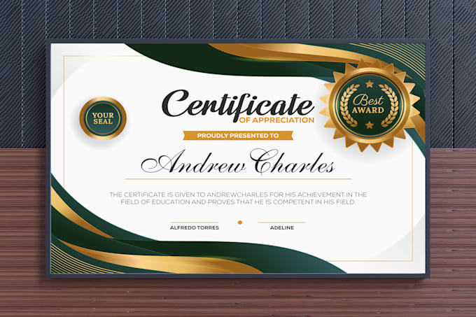 Design custom luxury diploma certificate template by Log0_designs | Fiverr