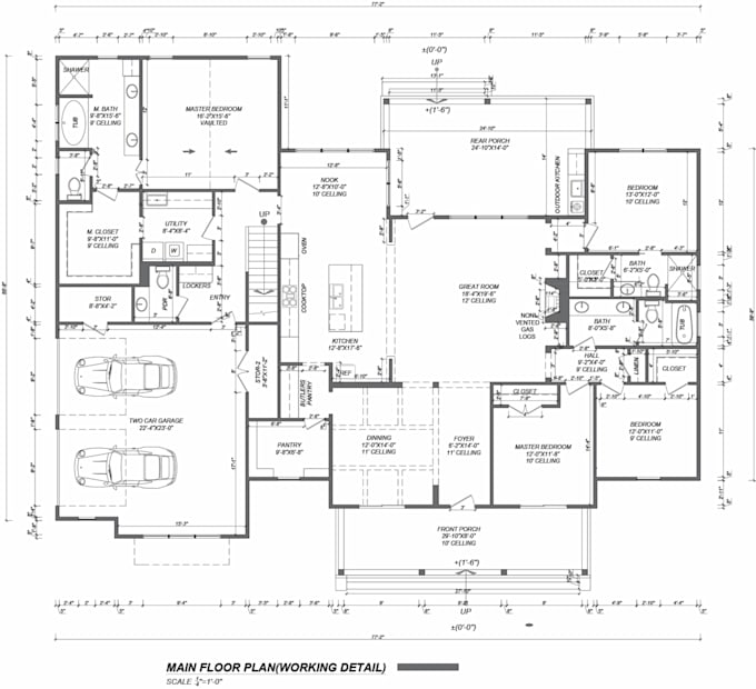 Architectural floor plan designs and house floor plan design drawn in ...