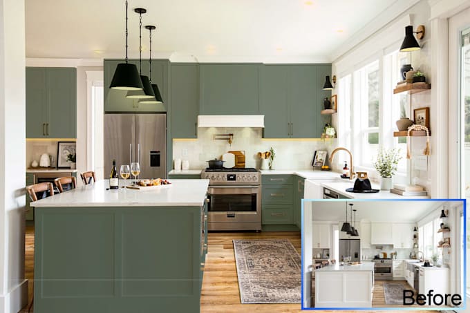 Photoshop edit house photo, interior and exterior renovation by ...