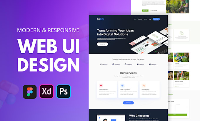 Do website ui ux design,mobile app ui design and landing page design ...