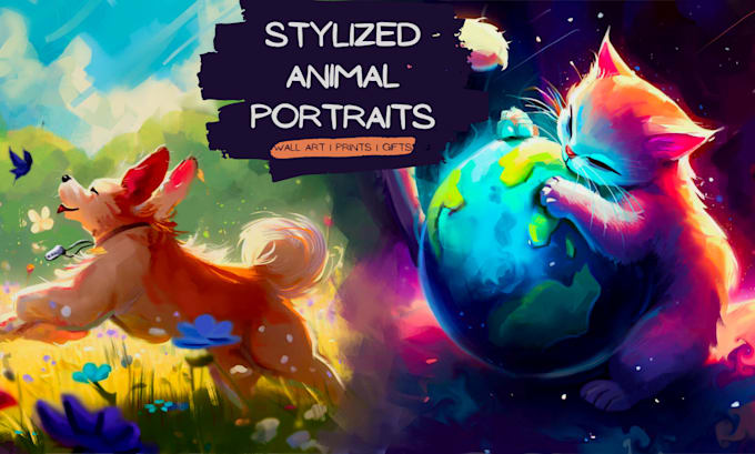 Create custom stylized pet portraits and illustrations by Sagniksenroy ...