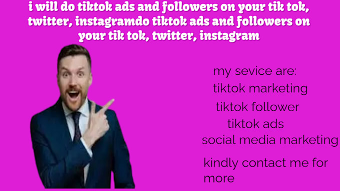 Do tiktok ads and followers on your tik tok, twitter, instagram by De ...